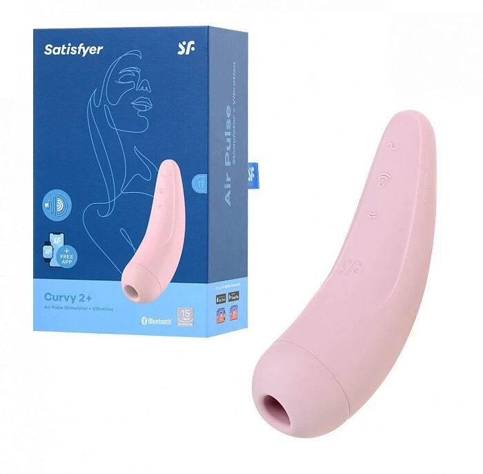 Вакуумно-волновой стимулятор «Satisfyer Curvy Pink 2+» с управлением на смартфоне