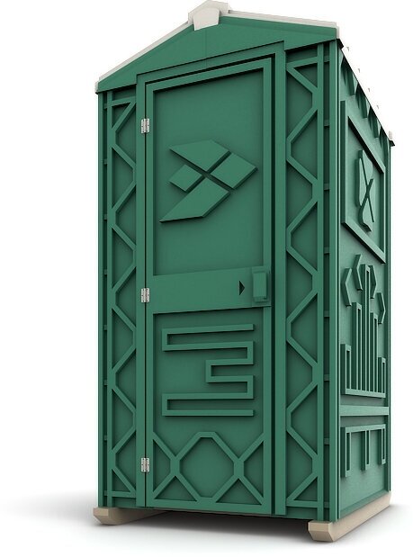 Туалетная кабина - биотуалет от производителя, цвет зеленый из первичного пластика