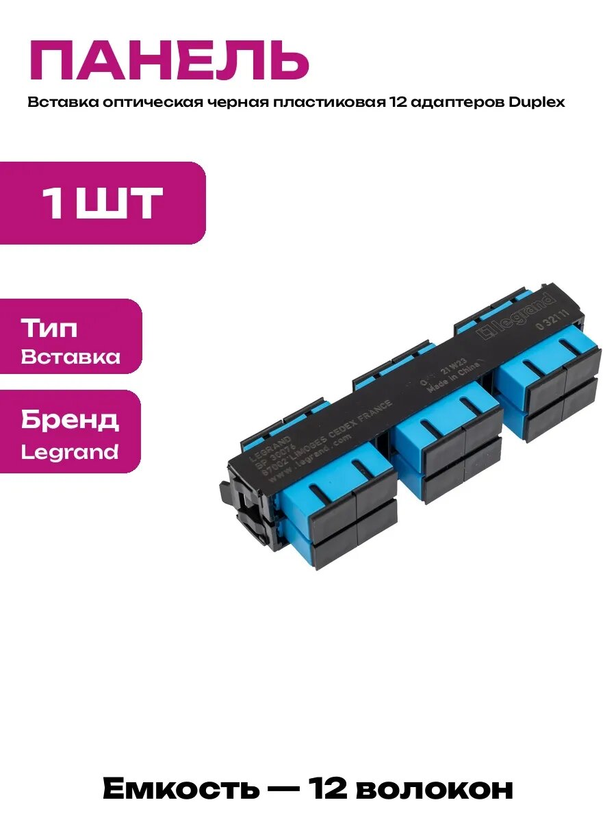 Черная вставка для 12 адаптеров SC Duplex высокая плотность