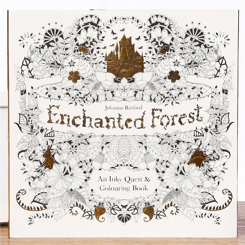 Книга для раскрашивания Magic Forest Secret Garden 2-е издание, снятие стресса, премиальная бумага для взрослых