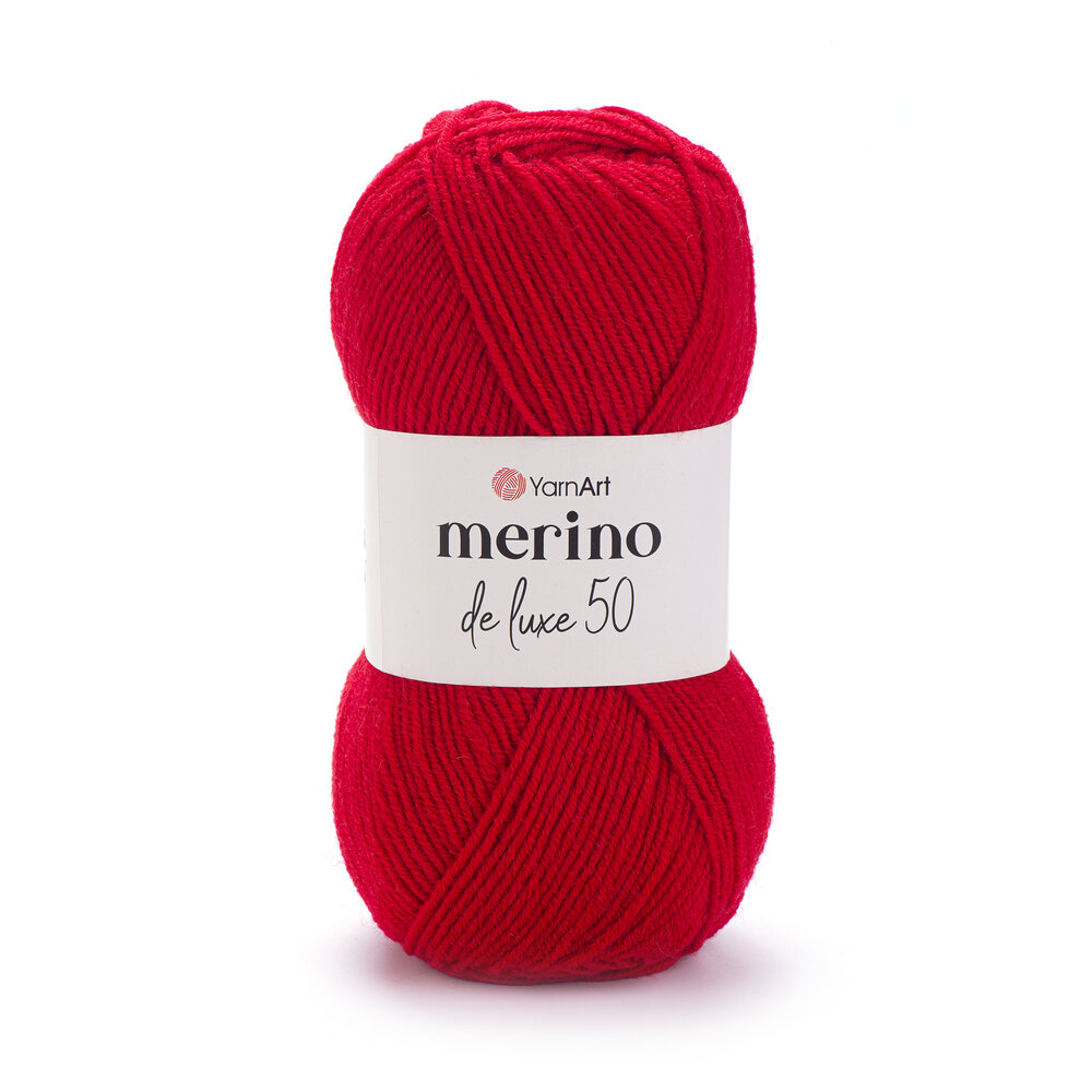 Пряжа для вязания YarnArt Merino de luxe / 50 156 алый 100 гр/280 м 50% шерсть, 50% акрил