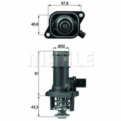 Термостат MAHLE TI16105 105 C Audi A3 1.6 96->, Seat Cordoba 1.6 99-02, Ibiza III 1.6 99-02, Skoda Octavia 1.6 00-10, Vw Bora 1.6 98-05, Golf IV 1.6 97-06, Polo 1.6 95-01