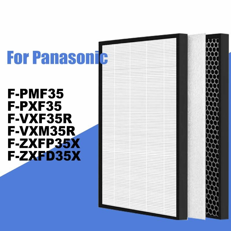 Комплект из 2х фильтров соответствует ZXFP35X, ZXFD35X для воздухоочистителей Panasonic F-VXF35R