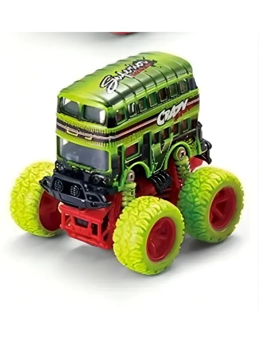 Машинка Wincars Автобус с большими колёсами зеленый 10 см YK-2206