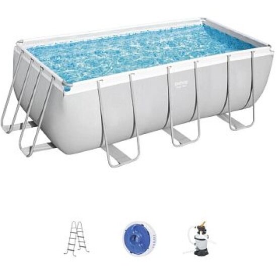 Бассейн каркасный Bestway Power Steel 412х201х122см, 8124л, песчаный фильтр-насос 3028л/ч, лестница, 56457 BW