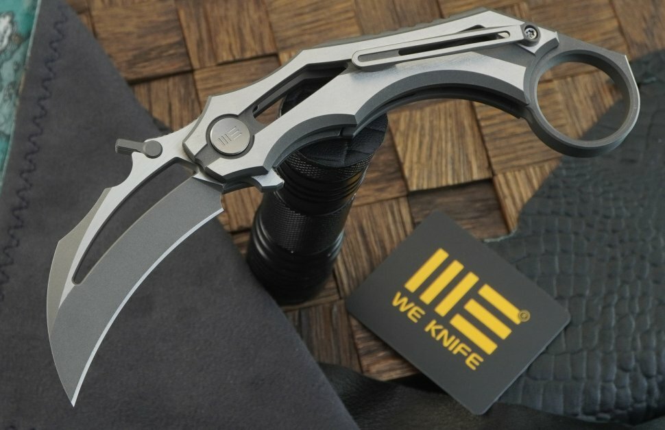 Складной нож-керамбит We Knife Cryonix, сталь M390, GW/S, рукоять титан