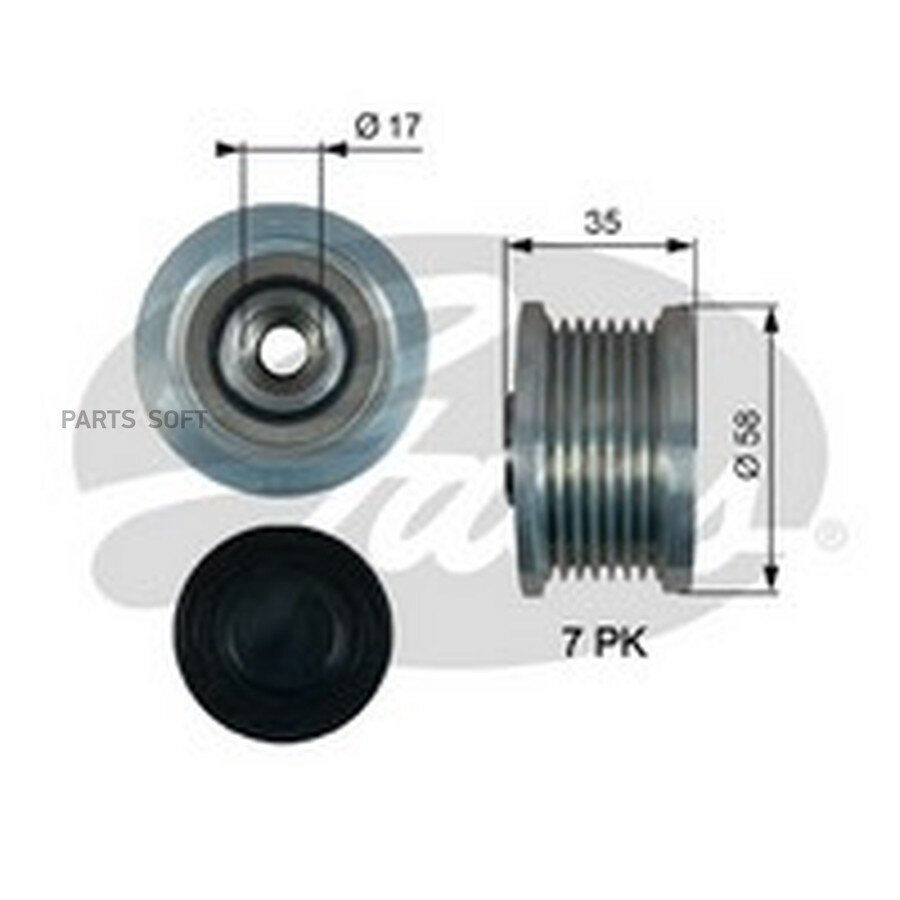 OAP7183 GATES Шкив генератора с крышкой GATES OAP7183 | цена за 1 шт