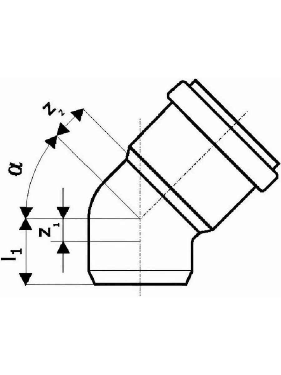 Отвод однораструбный 45° HTB 110, 1 шт