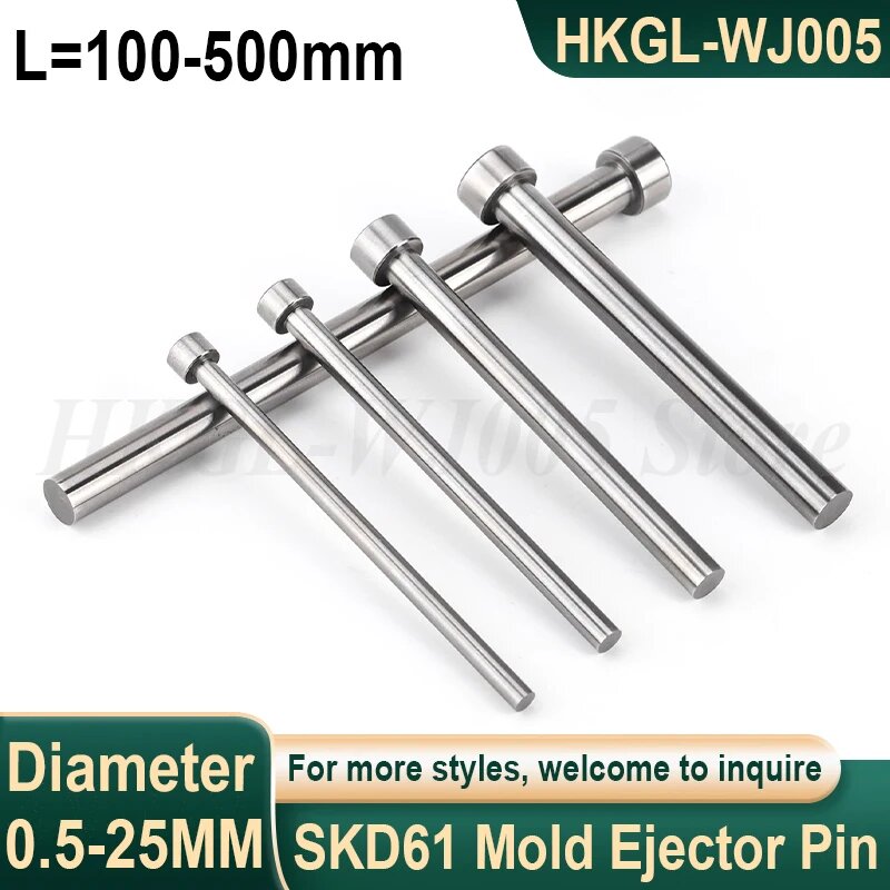 Штифт выталкивателя формы SKD61 0,5-25 мм 12x100mm