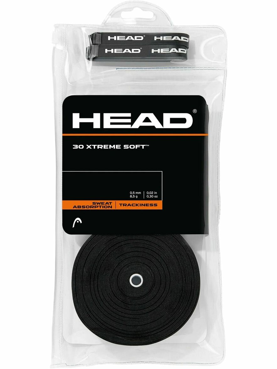 Намотки для ракетки Head XtremeSoft 30 pcs Pack Большой теннис 100% Полиэстер черный 285415-BK