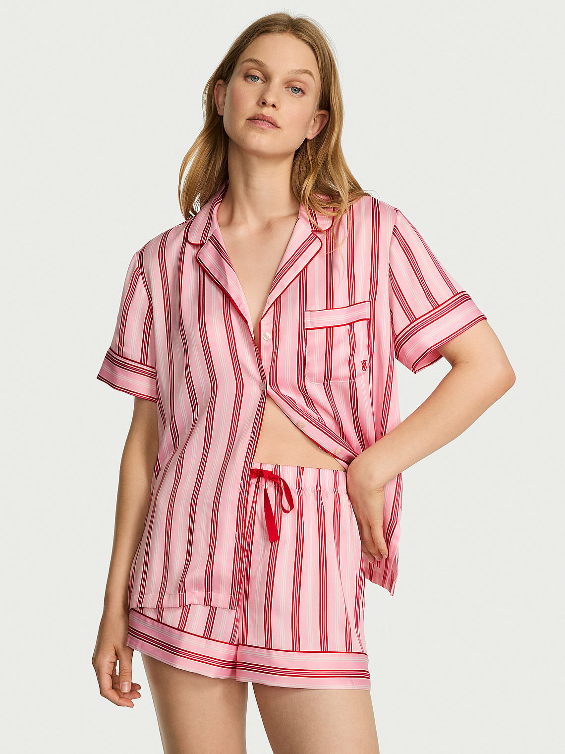 Пижама Victoria's Secret Signature Satin Short Pajama Set, размер M