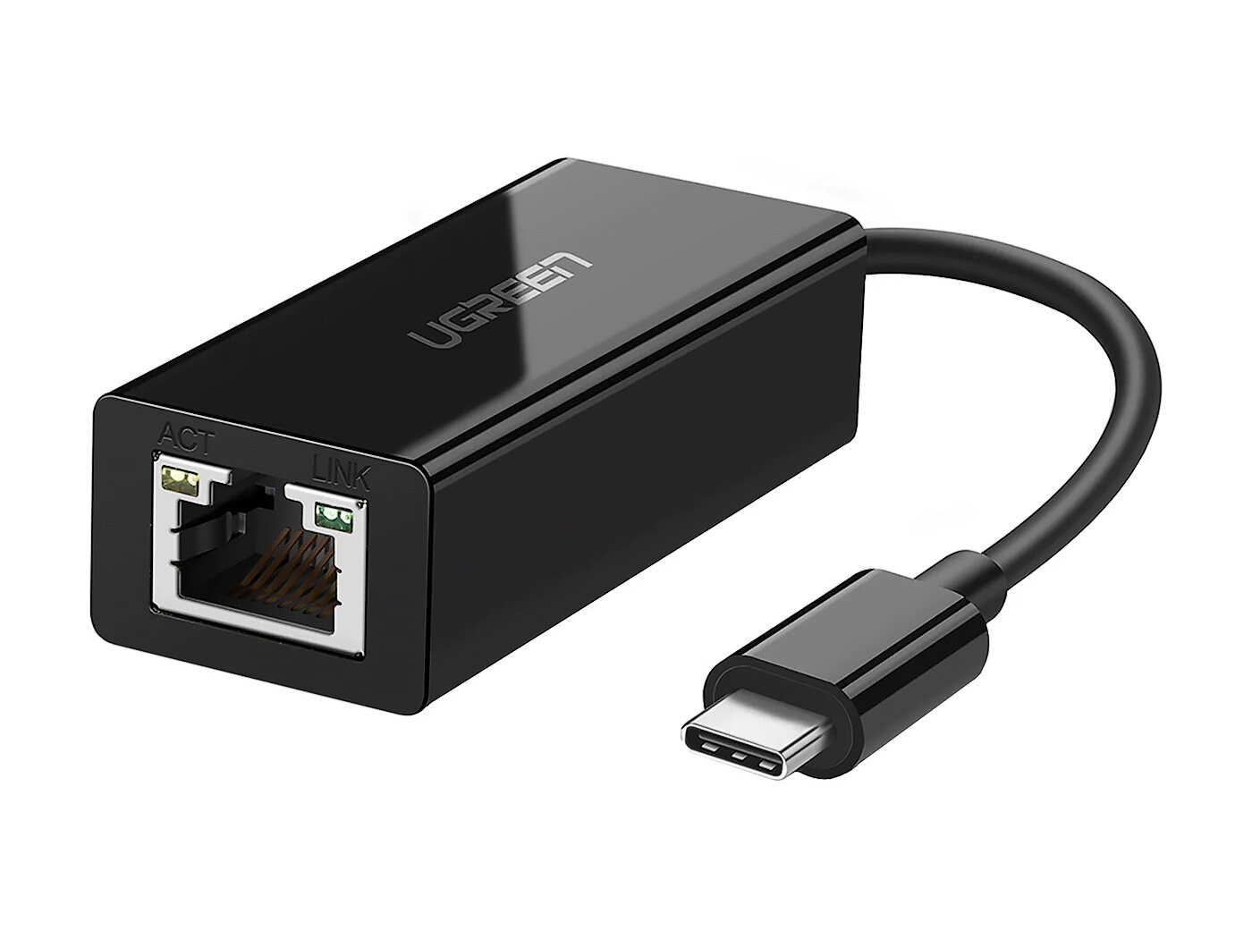 Адаптер UGREEN US236 (50307) USB-C 3.1 GEN1 Male to 10/100/1000Mbps Ethernet Adapter. черный 50307_