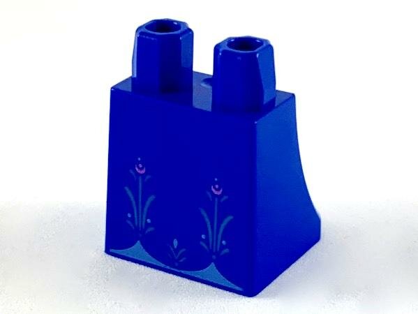 Деталь Lego 36036pb013 Lower Body, Skirt with 2 Bright Green and Dark Pink Flowers, 2 Bright Light Blue Gathers Pattern