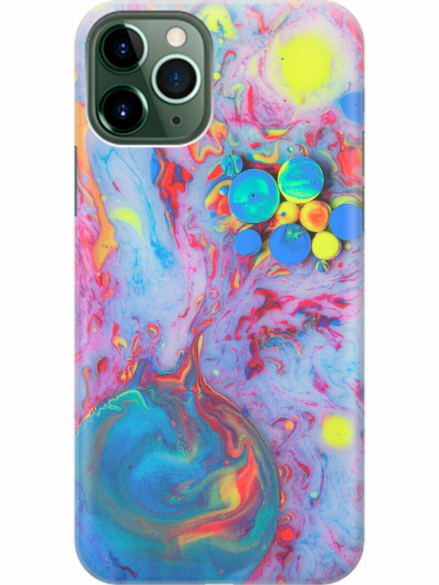 Силиконовый чехол на Apple iPhone 11 Pro Max / Эпл Айфон 11 Про Макс с рисунком "Серо-голубые краски"