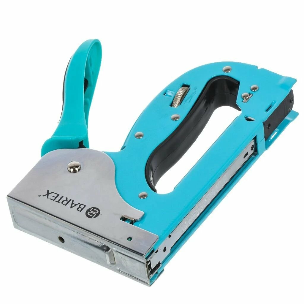Степлер мебельный Bartex металлический регулируемый для скоб тип 53 размером 4-14 мм для ремонта и строительства
