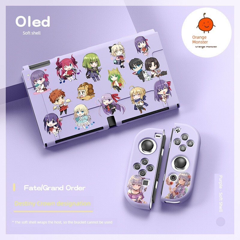 Матовый мягкий силиконовый чехол для Nintendo Switch OLED 7 дюймов, фиолетовый дизайн Fate Grand Order