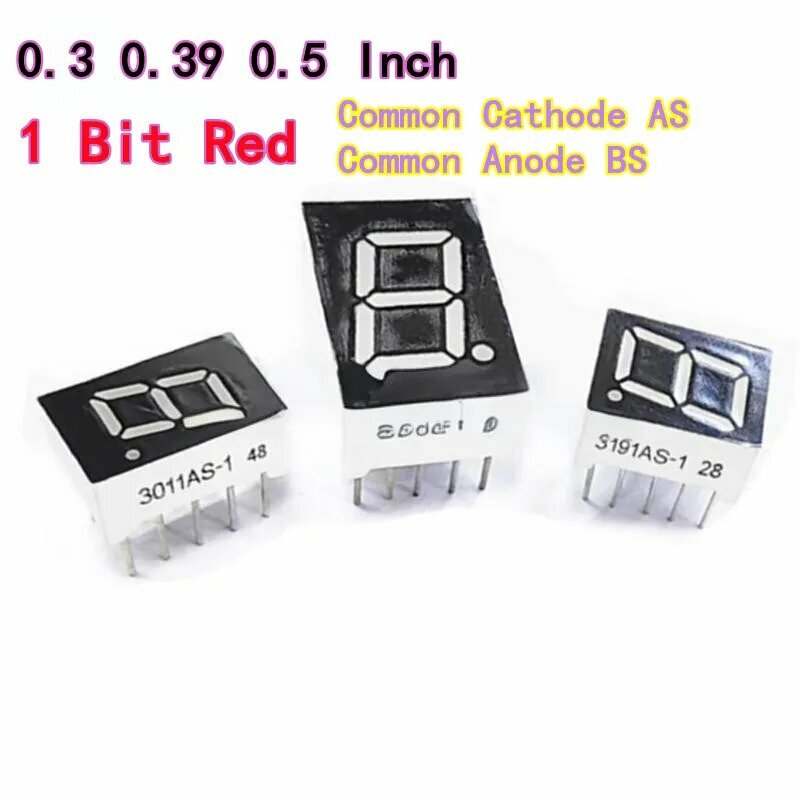 Светодиодный дисплей 0.39" 1-разрядный красный Anode