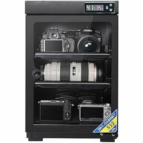 Осушитель воздуха Электронный влагостойкий сухой шкаф объемом 32 л со светодиодным цифровым дисплеем, осушителем воздуха для камеры и сенсорным управлением для хранения объектива камеры и электроники