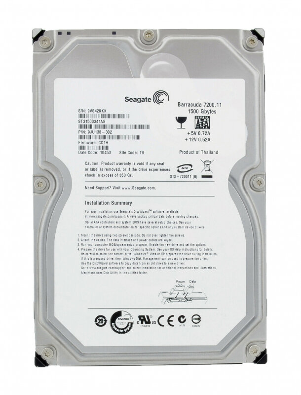 Жесткий диск Seagate ST31500341AS 1,5Tb SATAII 3,5" HDD