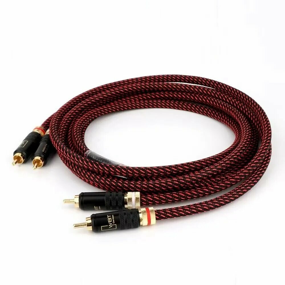 Аудиокабель RCA/RCA, 1 м, красный