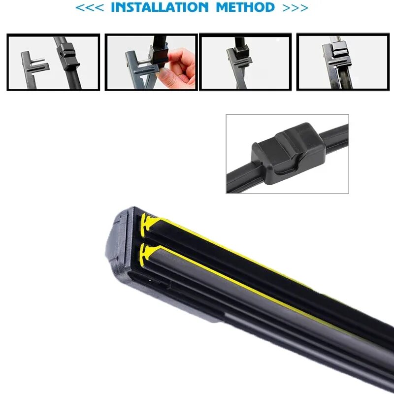 Бескаркасные стеклоочистители 22" Черный, Side Arm
