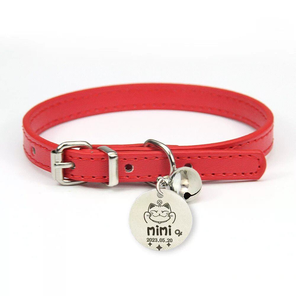 Ошейник для собак с гравировкой, ошейник для кошек с колокольчиком, предотвращающий потерю, бирка-идентификатор для