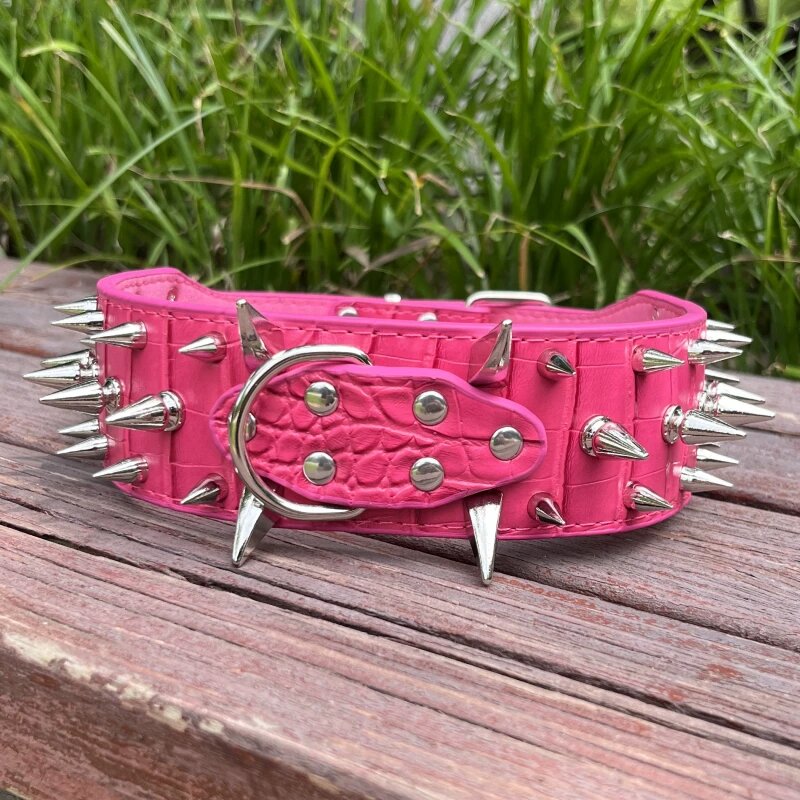 Ошейник с шипами для средних и крупных собак, ошейник для бойцовских пород, ошейник с шипами, ошейник с защитой от