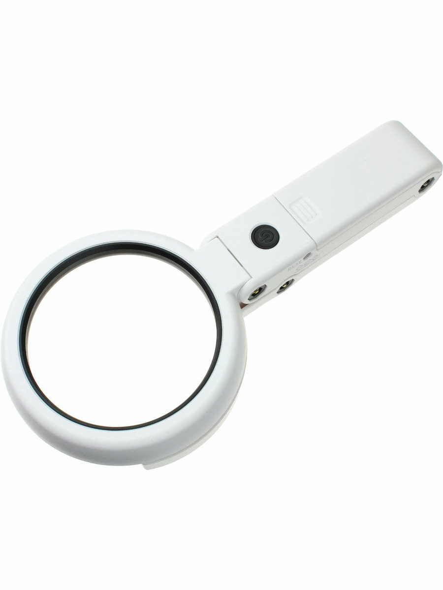 Лупа 75мм 5х, 19мм 11х, подсветка 8свд подставка складная, 3ААА/USB