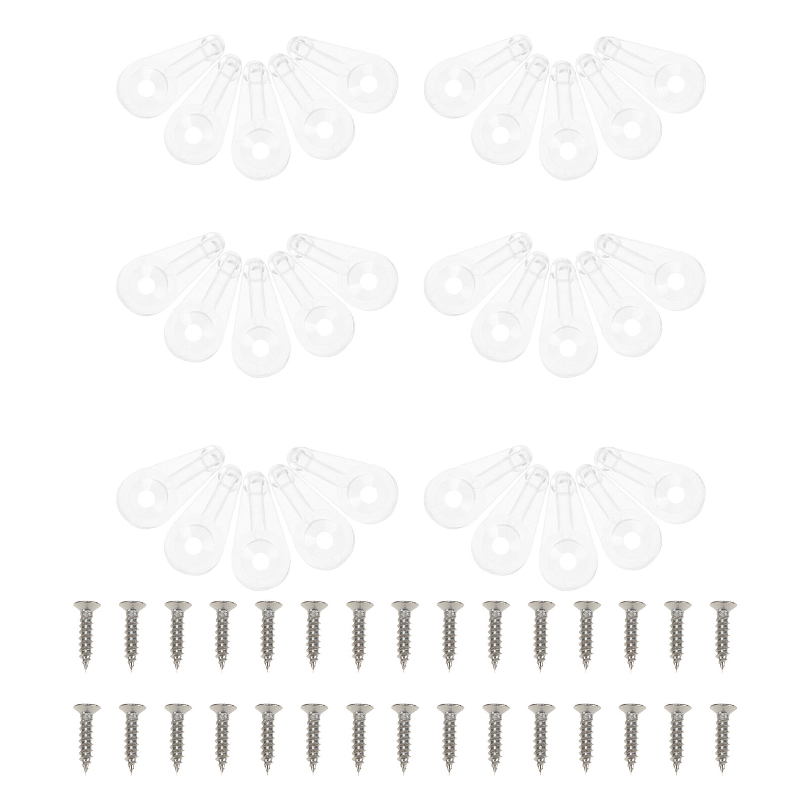 30 шт. зеркальных стеклянных элементов в сборе, крепежные зажимы для шкафов, тумбочек и книжных полок, аксессуары для встраивания стекла с кронштейнами и винтами, прозрачные.
