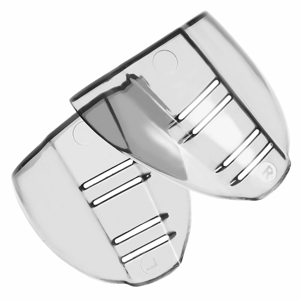 Защитные накладки на оправу очков, 2 штуки в паре (прозрачные, черные), маленький размер, 4 отверстия, подходят для дужек шириной до 12 мм.