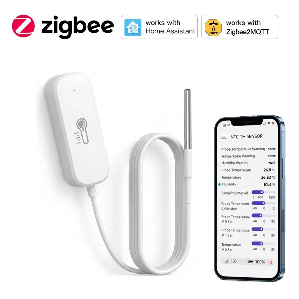 Умный Zigbee датчик температуры и влажности, zigee2mqtt