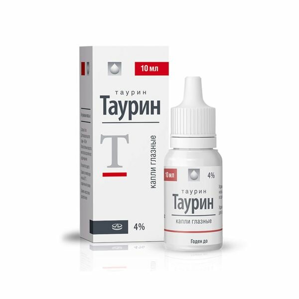 Таурин капли глазные 4% 10мл