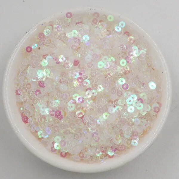Пайетки crystal AB, 3 мм, ПВХ