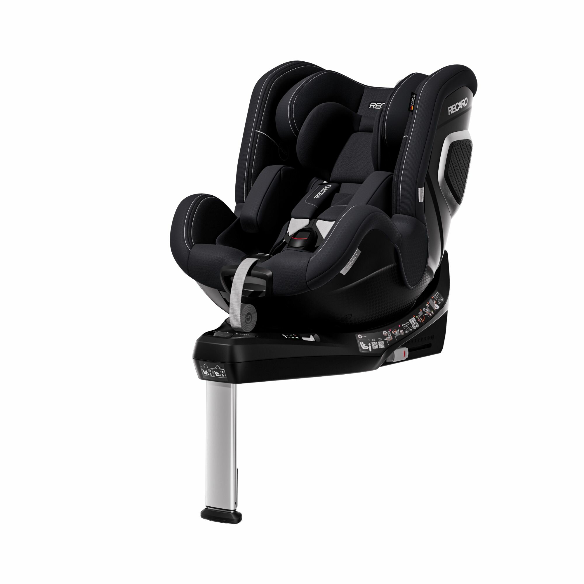 Автокресло Recaro Toron 1 Fresh Black, с рождения до 4 лет, с базой, поворотный механизм
