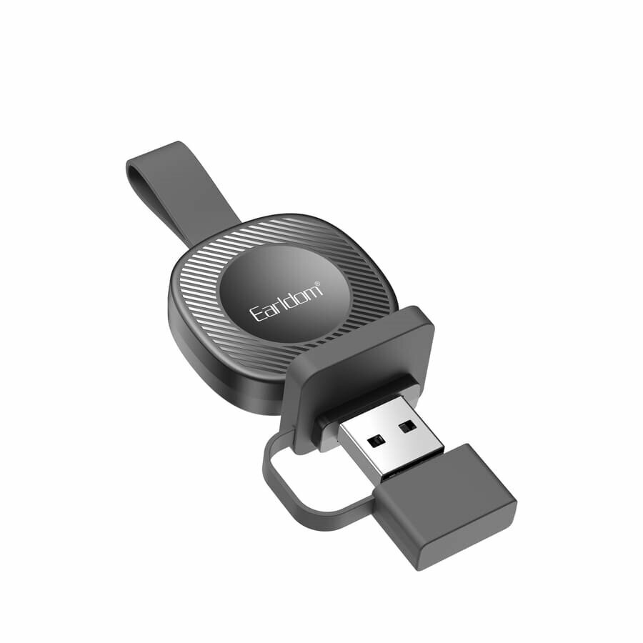 Беспроводное зарядное устройство для Apple Watch 1-11/Ultra, Earldom WC59 Magnetic Watch Charger, 2.5W, USB-A, Черный