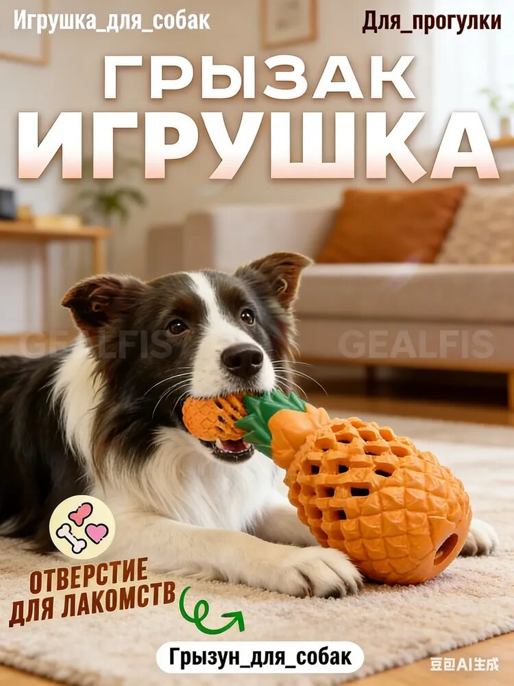 Игрушка для собак грызак ананас, Удобна дома и на прогулке. Хозяина зоотовар порадует и простотой ухода его можно мыть в посудомоечной машине.