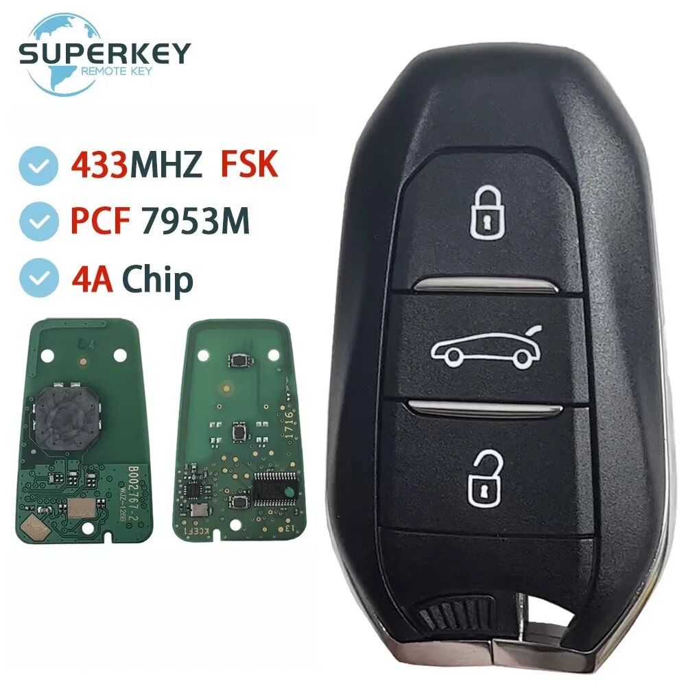 Ключ для Peugeot 208, 308, 3008, 508, 5008, Citroen C4, C4L