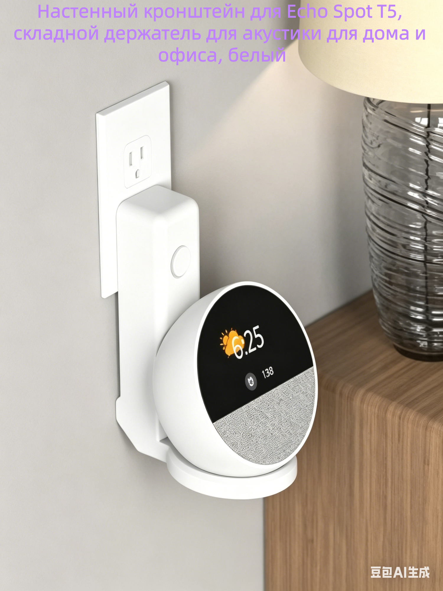 Настенный кронштейн для Echo Spot T5, складной держатель для акустики для дома и офиса, белый