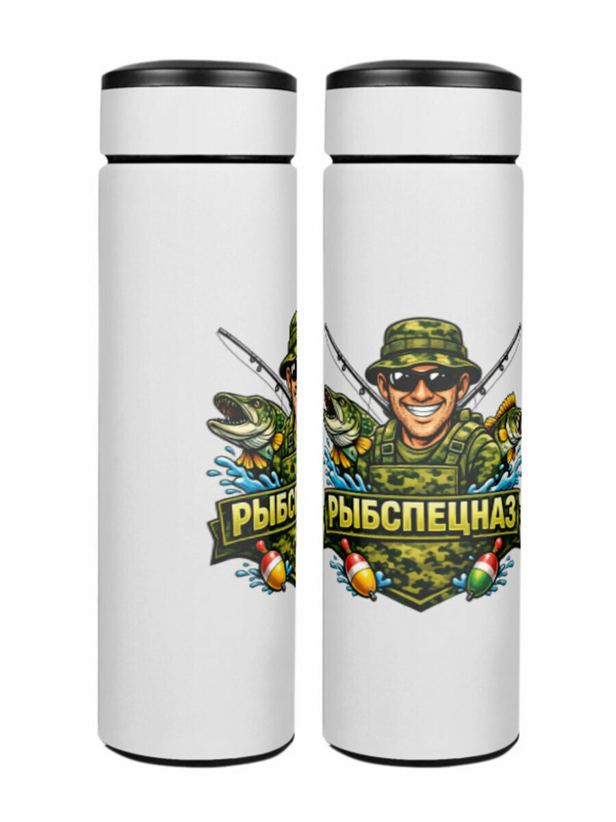 Термос «Рыбспецназ» (белый)