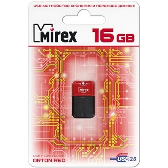 Флэш накопитель Mirex 16 Гб ARTON RED USB 2.0 (13600-FMUART16)
