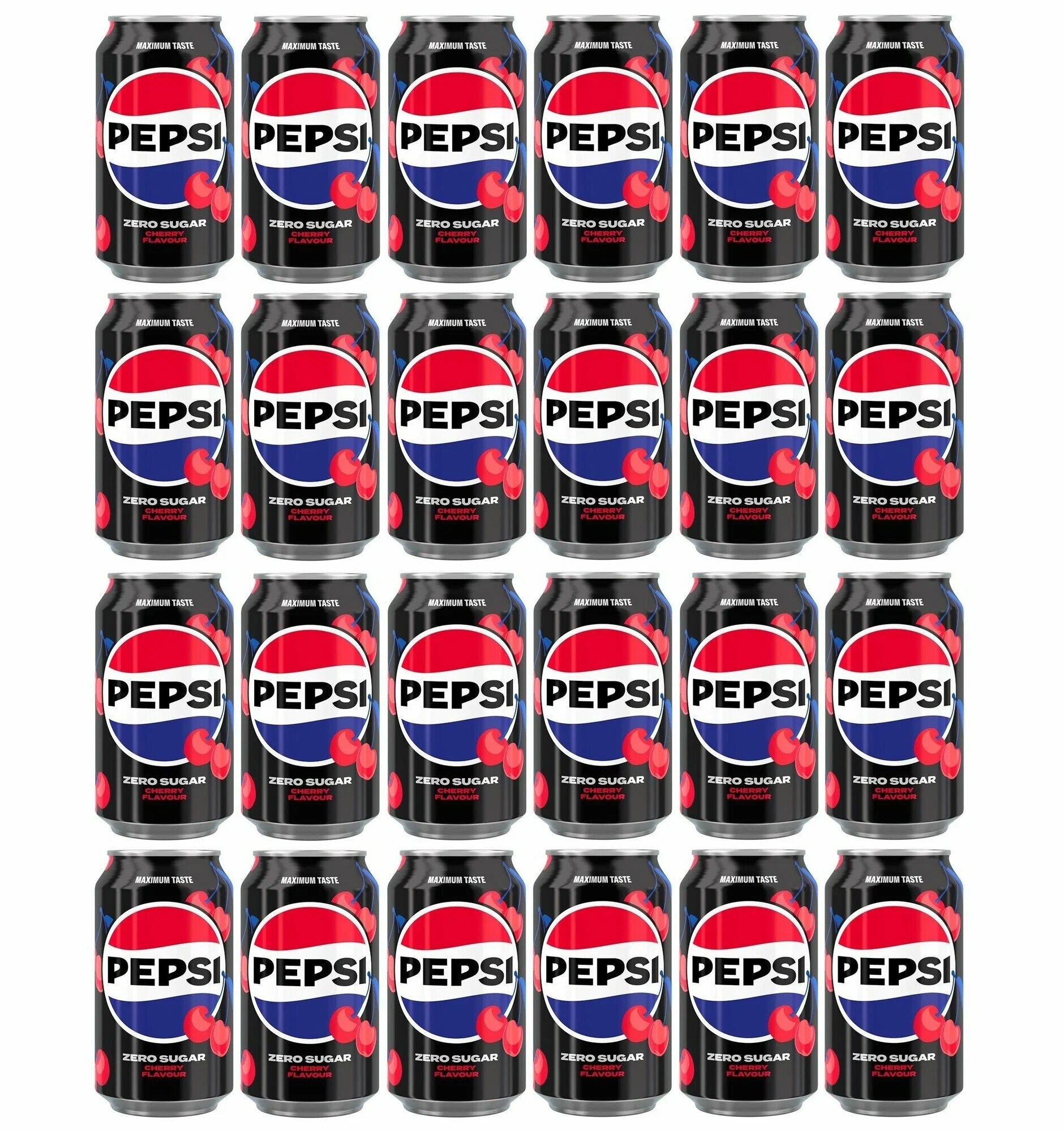 Pepsi 0,33л.*24шт. MAX Cherry Zero ЖБ Великобритания Пепси Напиток газированный Производство - Великобритания