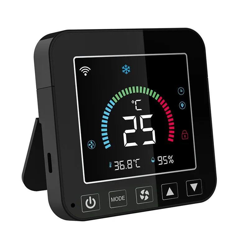 Умный термостат для кондиционера Tuya Smart WiFi IR, пульт дистанционного управления для кондиционера, приложение Smart Life с датчиком температуры через Alexa Google Home — черный