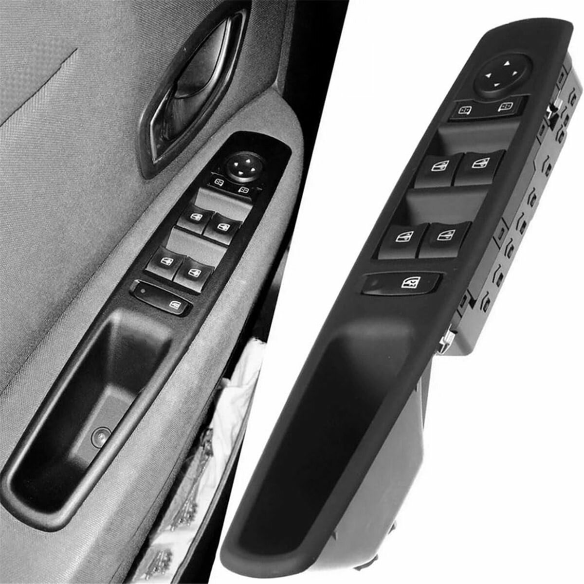 Переключатель стеклоподъёмника для Renault Scenic/Megane MK3 — кнопка управления стеклом, черный, 80961-0016R.