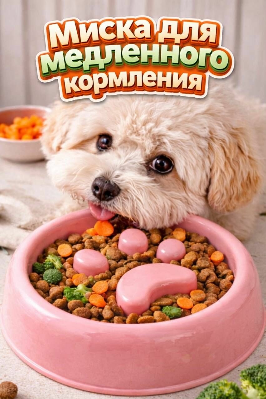Миска для животных медленного кормления