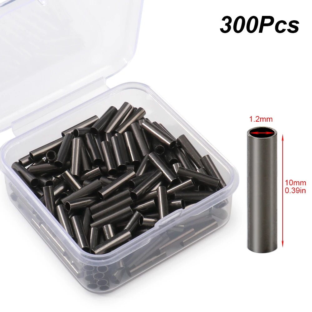 Обжимные гильзы рыболовные медные 1.6x1.2x10mm, 300 шт.