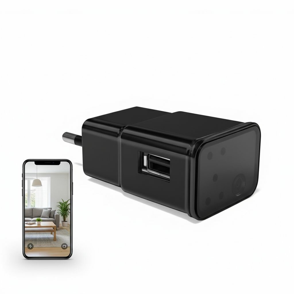 Подключаемая камера 1080P FHD Smart 2-в-1 Wall Plug Camera, WiFi и точка доступа AP включены, удаленный просмотр в реальном времени, оповещение об обнаружении движения камера видеонаблюдения настенная умная детектор движения