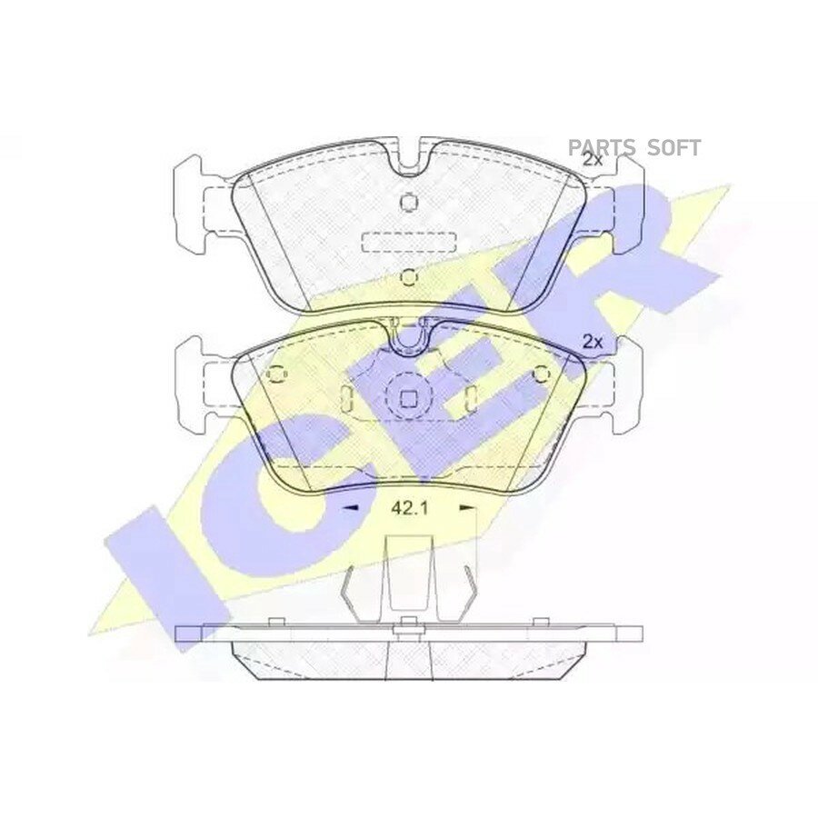 Колодки тормозные дисковые ICER 181295 передн, BMW: 3 90-98, 3 98-05, 3 COMPACT 94-00, 3 COMPACT 01-05, 3 TOURING 95-99, 3 TOURING 99-05, 3 93-99, 3 00-, 3 92-99