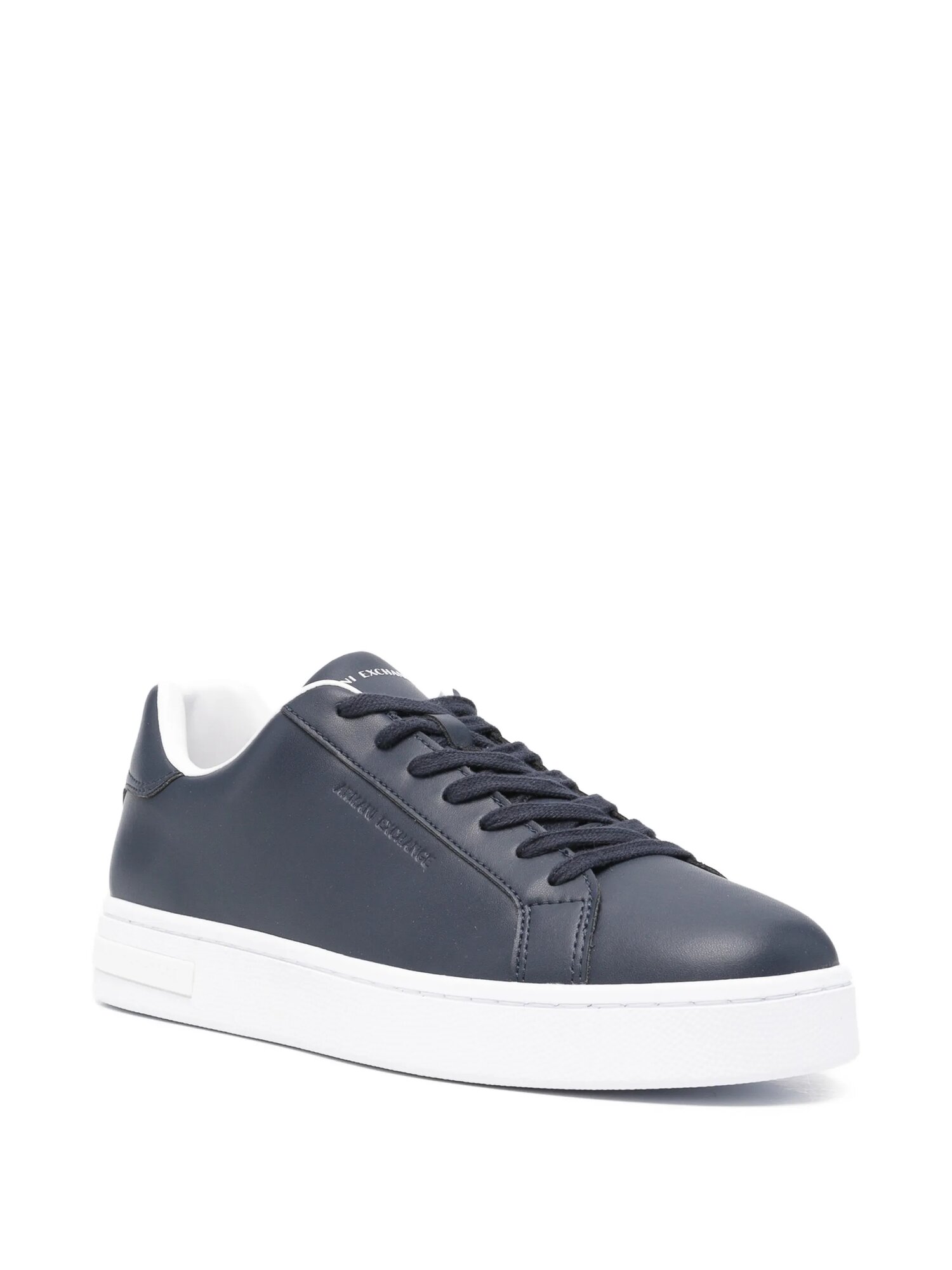 Кроссовки Armani Exchange Logo-debossed leather sneakers, размер 9 — фото 1