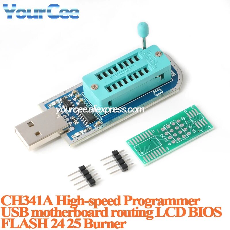 CH341A USB Программировщик BIOS FLASH 24 25