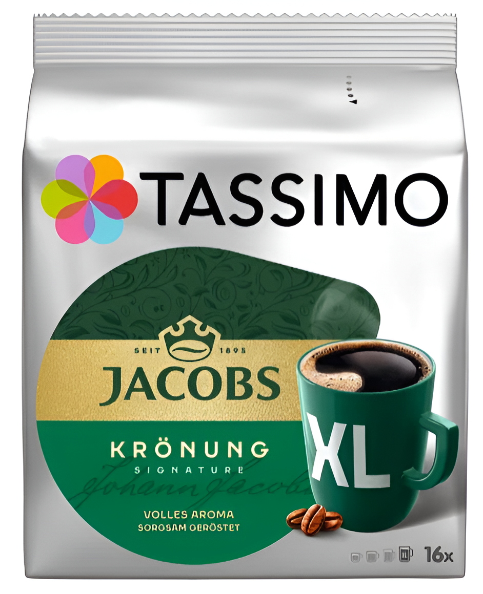 Кофе в капсулах Tassimo Jacobs Krönung XL, 16 порций, 1 пачка.